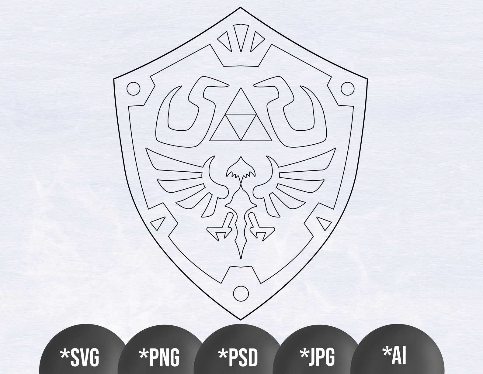 Zelda Hylian Shield y delinean SVG Clipart Link Shield Cut | Etsy