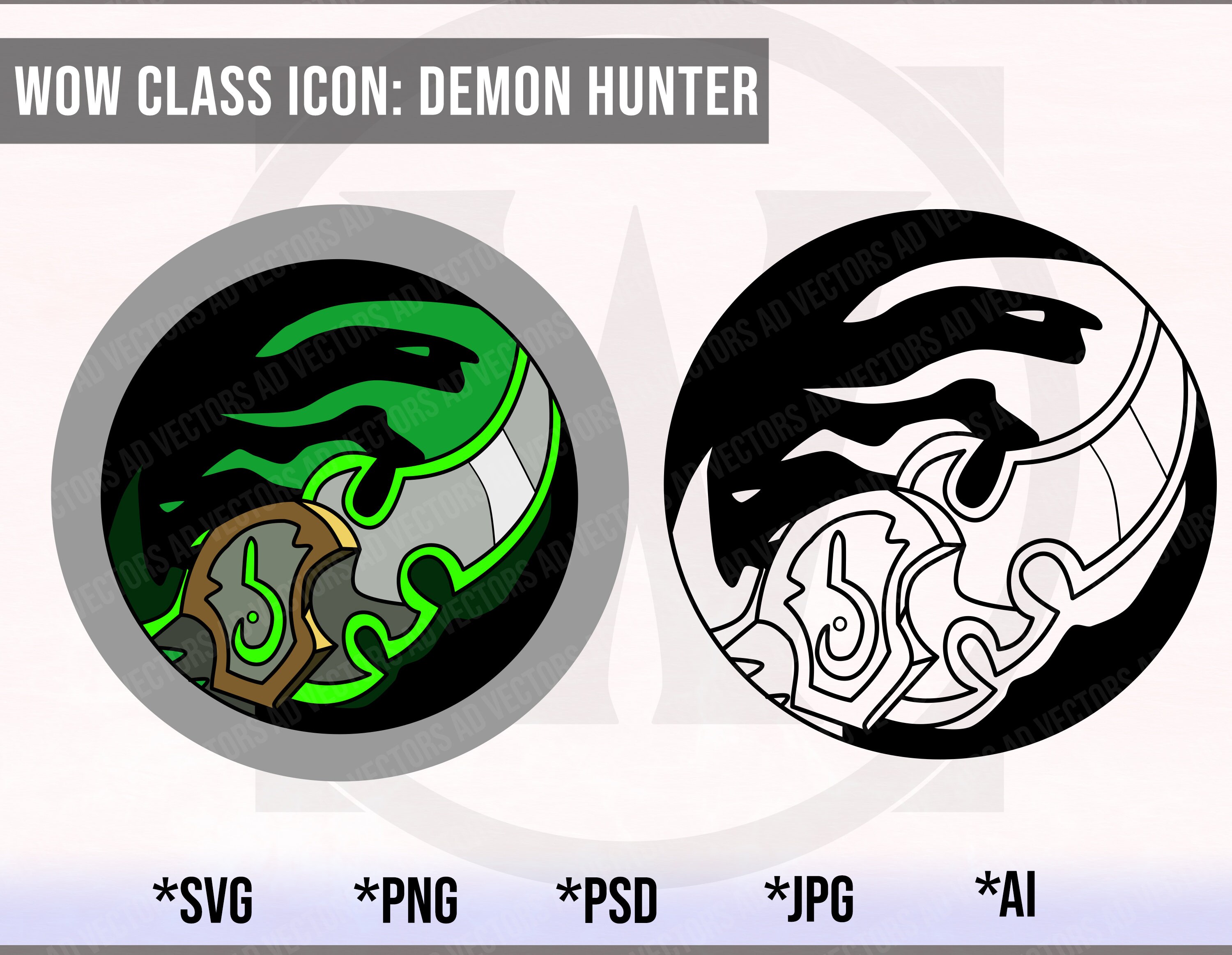 Demon Hunter Class Icon Svg Clipart Mmorpg Cut File Demon Etsy | My XXX ...
