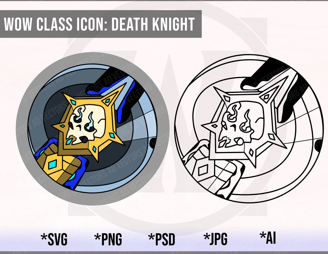 Death Knight Class Icon SVG Clipart World of warcraft Cut | Etsy