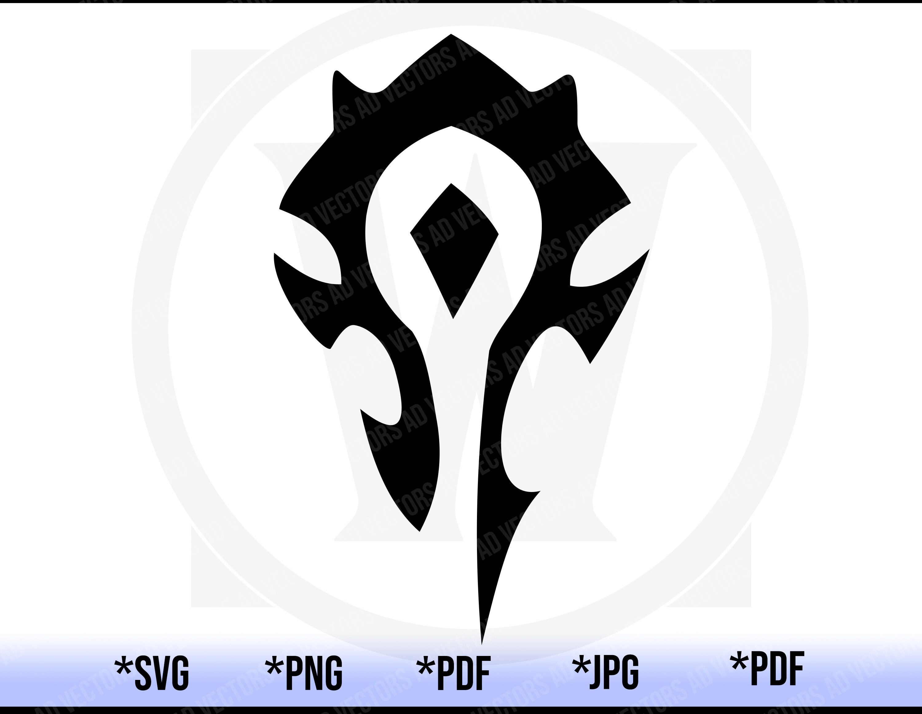 Horde Logo Black SVG Clipart World of warcraft Cut file | Etsy