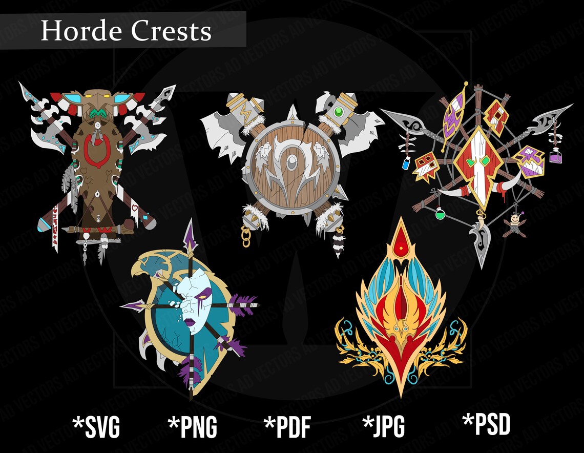 Horde Crests and Outline SVG Clipart World of warcraft Cut | Etsy