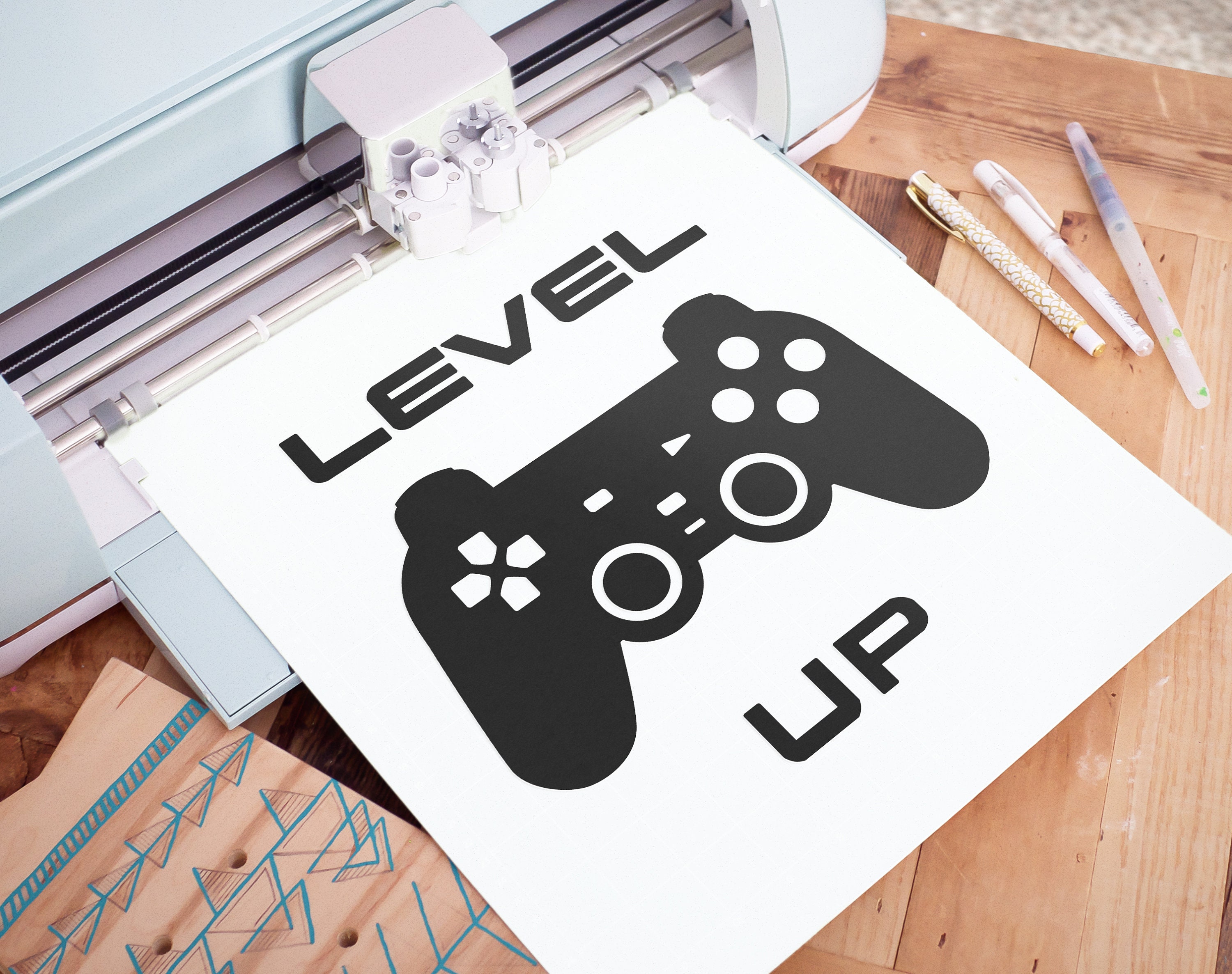 LEVEL UP Controller Black Vector svg jpg png psd dxf | Etsy