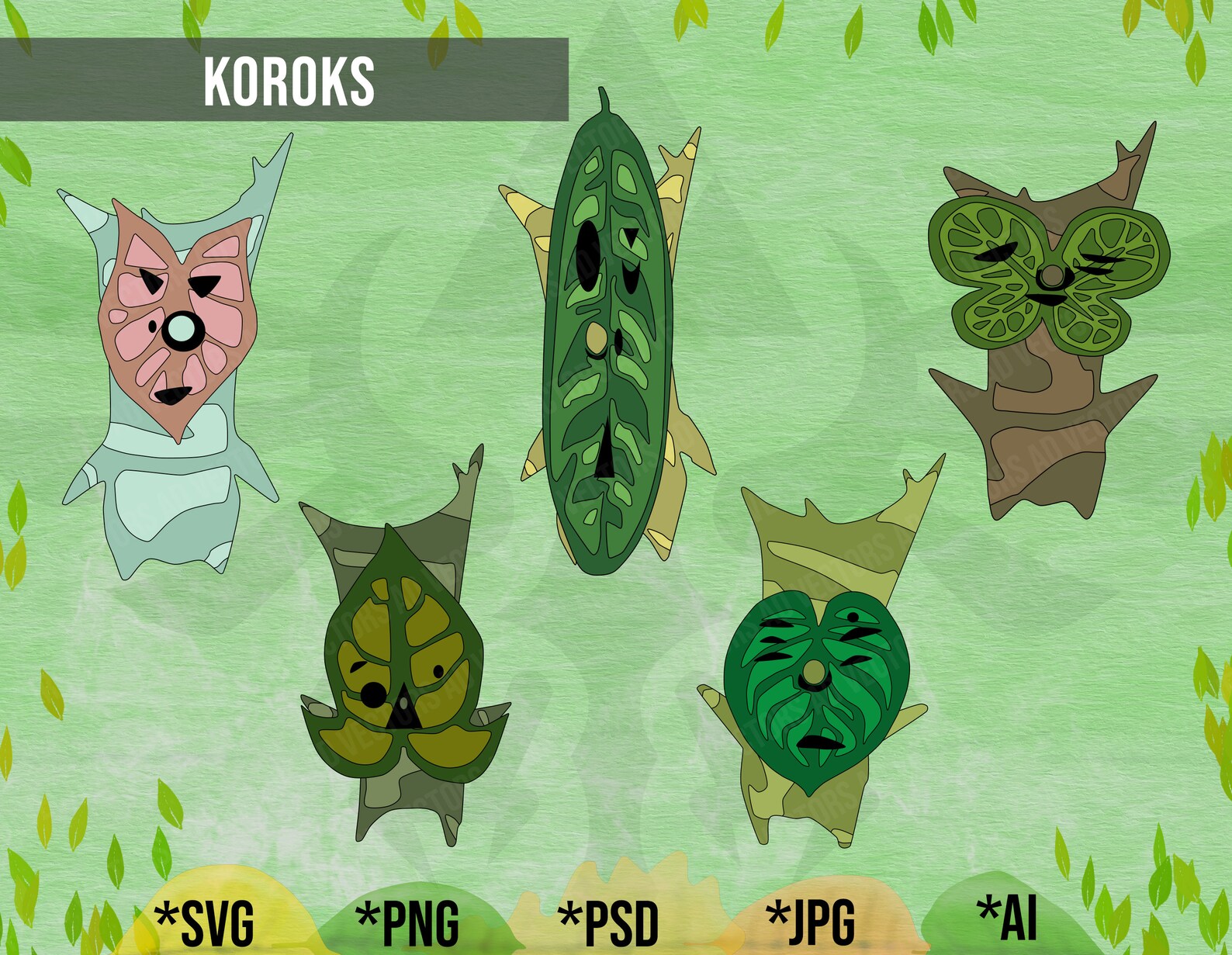 Zelda Korok Bundle SVG Clipart Korok Bundle Cut file Zelda | Etsy