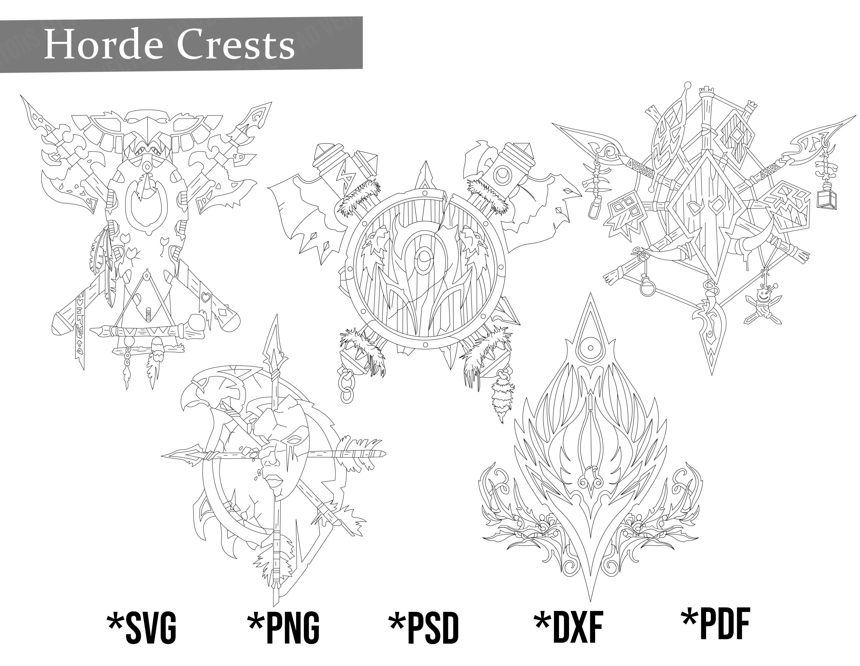 Horde Crests Outline SVG Clipart archivo world of Warcraft | Etsy