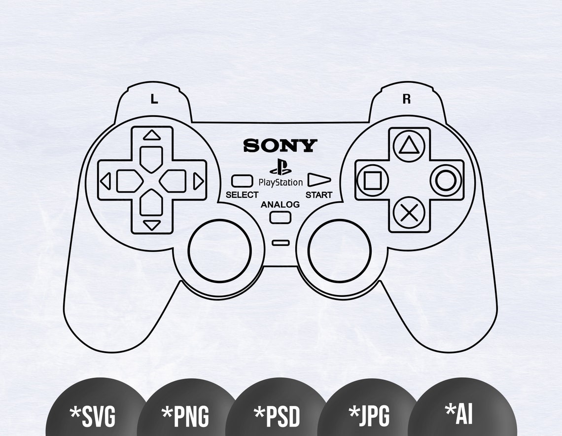 High Detail Playstation 2 Controller PS2 Bundle Vector svg | Etsy