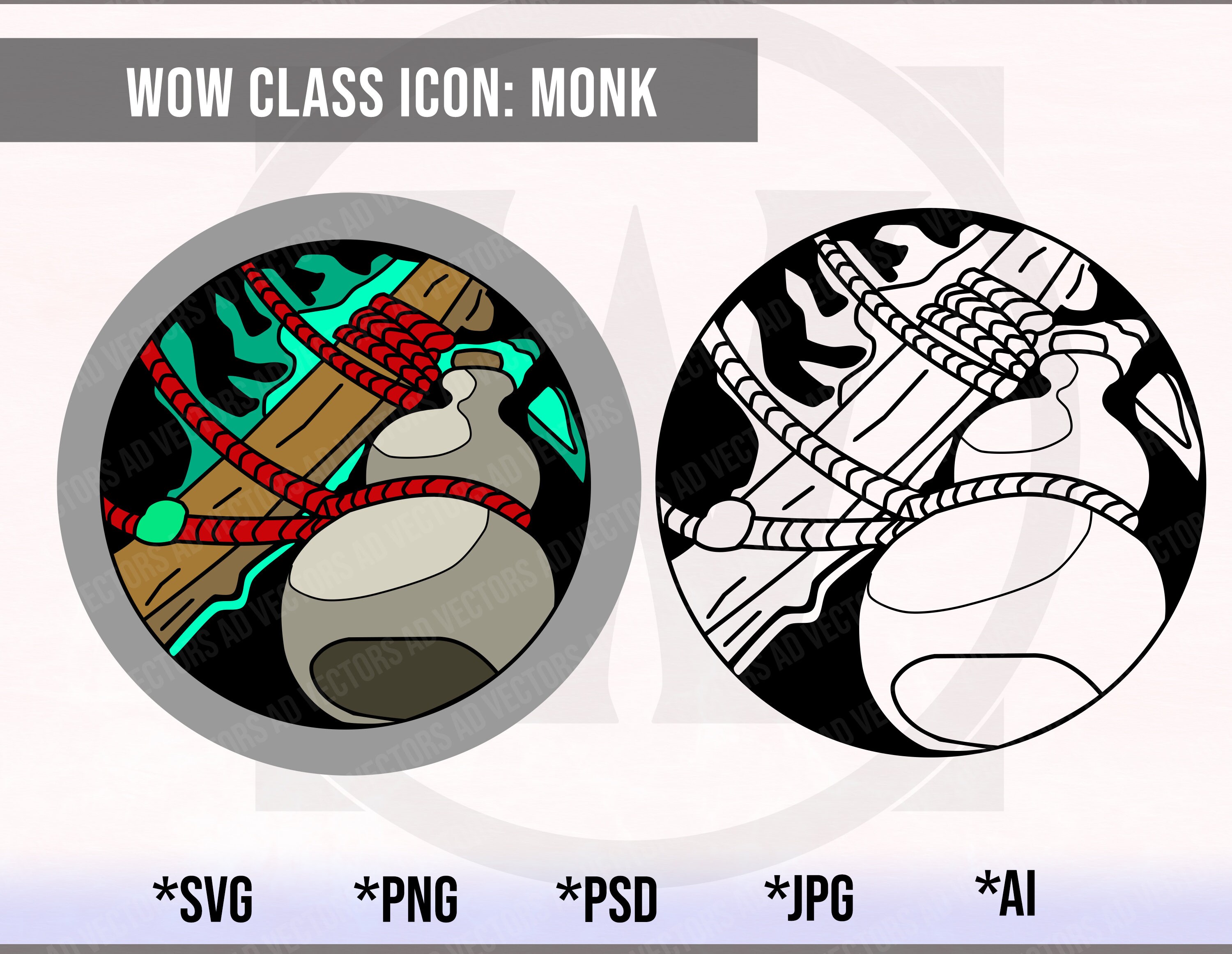Svg Ai Png Shaman Class Icon Svg Clipart World Of Warcraft Cut File Psd Cricut Shaman Class