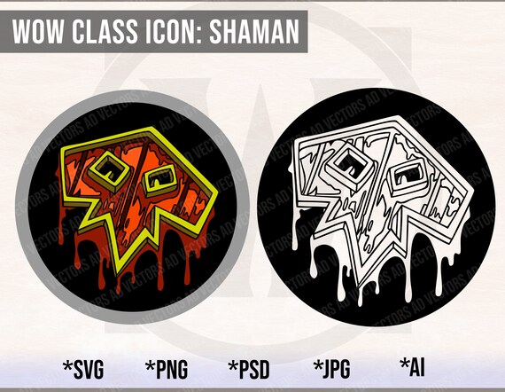 jpg SVG ai png Shaman Class Icon SVG Clipart World of warcraft Cut file ...