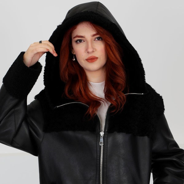 Leather Jacket With Fur Inside - Etsy