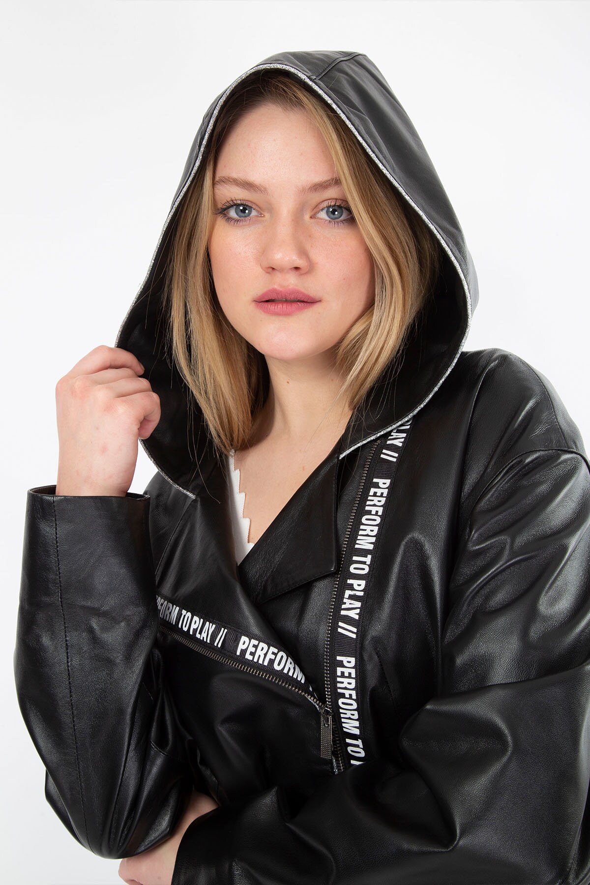 Raincoat Black Leather, Hooded Raincoat, Soft Raincoat, Women Leather ...