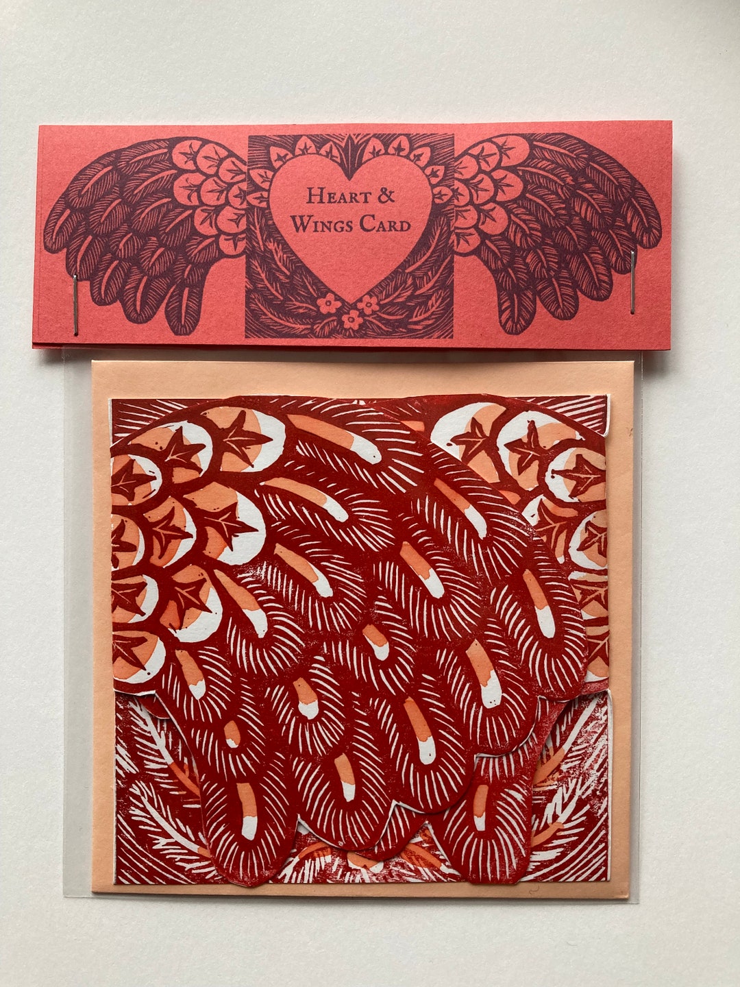 Original Victorian-style Hand-printed Cards. Red Green or Blue ...