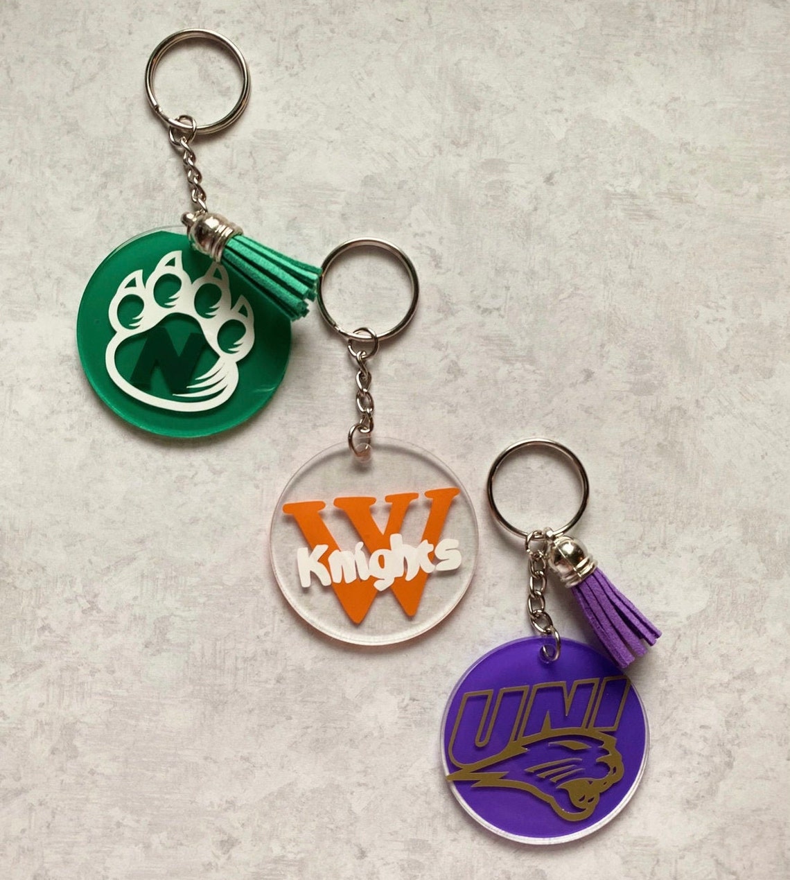 Custom College Keychains/ any college you want | Etsy