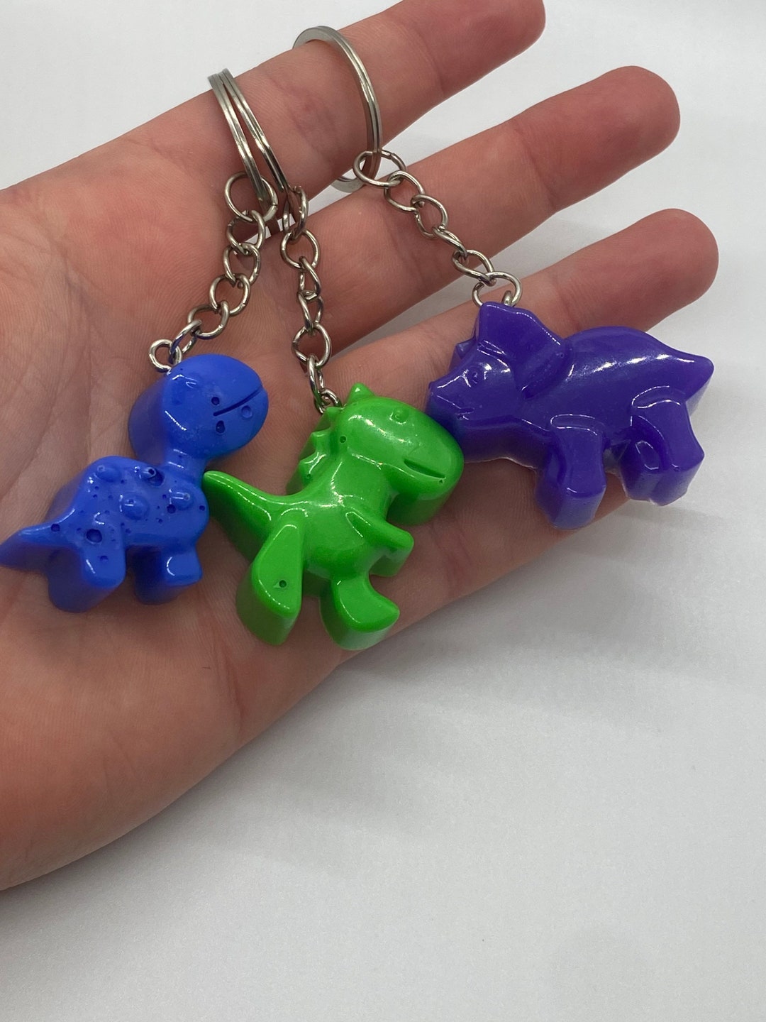 Resin Dino Keychains: Glitter - Etsy