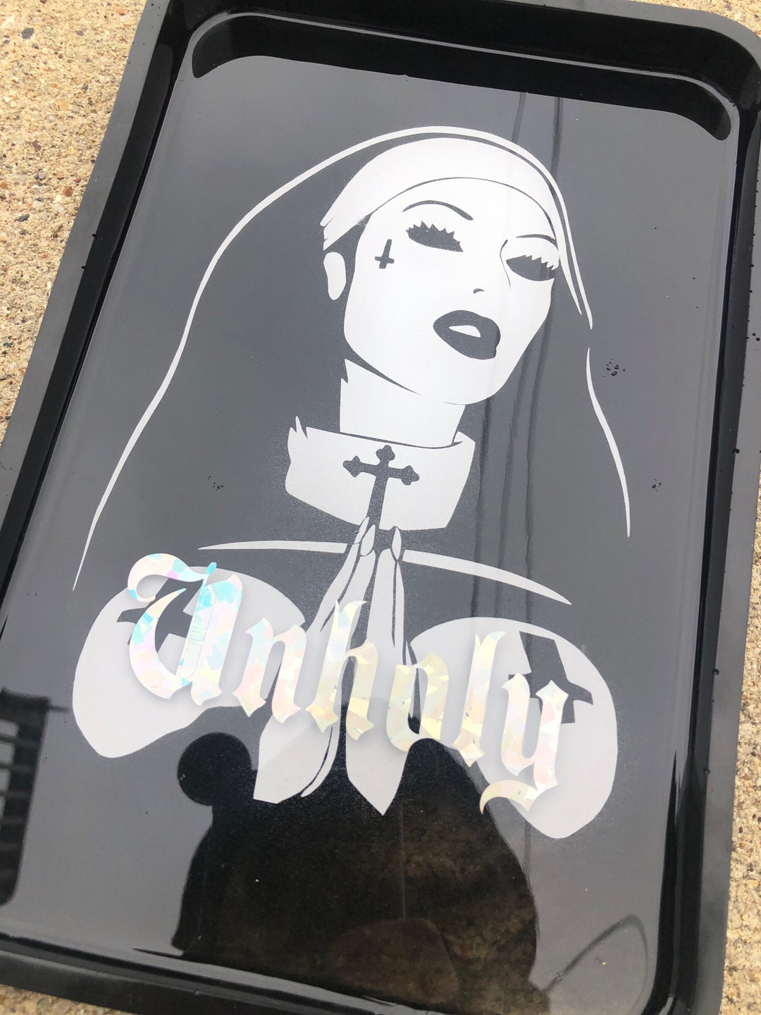 Naughty Unholy Holographic Nun Tray - Etsy