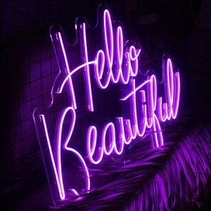 Hello Beautiful Neon Sign I LED Light Sign, Bedroom Decoration ...