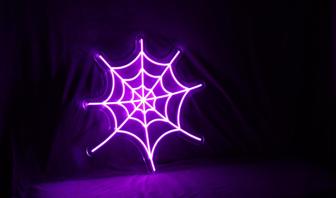 Spider Web Neon Sign, Halloween LED Light, Wall Art Decor, USB Powered ...