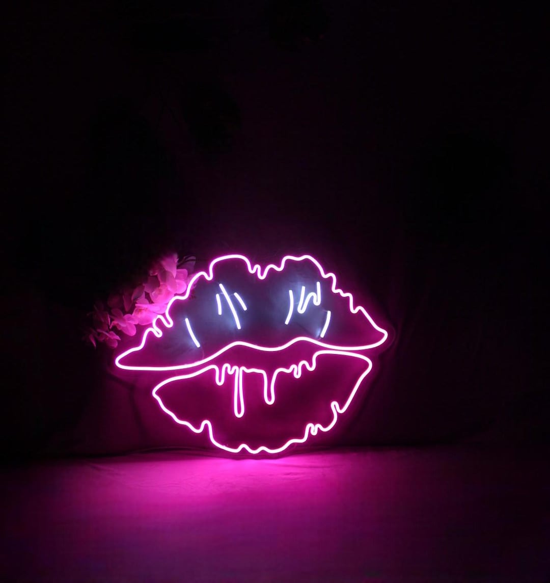 Lips Wall Sign, LED Neon Lights, Business Sign, Beauty Salon Logo Décor ...