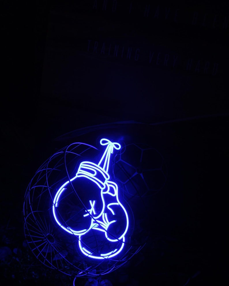 Boxing Gloves Neon Sign, LED Wall Art Boxing, LED Neon Lights, Gym Wall ...