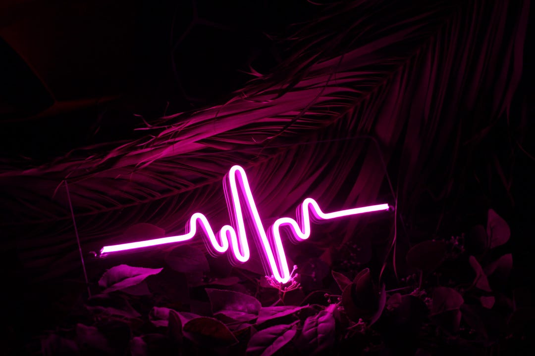 Heartbeat Line Neon Sign, Healthcare, Heartbeat Pulse, Heart Beat Pulse ...