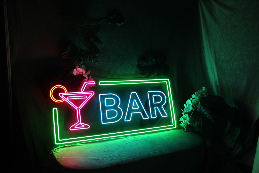 Bar Neon Sign I Custom Neon Cocktail Sign I LED Bar Decor I Custom Bar ...