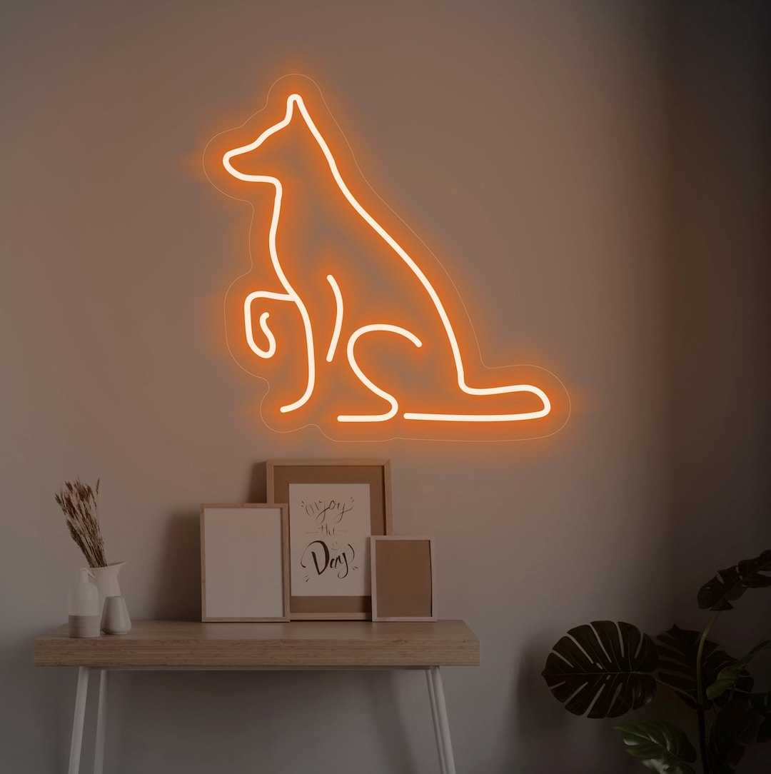 German Shepherd Neon Sign, Dog Lover LED Wall Art - Etsy