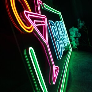 Bar Neon Sign I Custom Neon Cocktail Sign I LED Bar Decor I Custom Bar ...