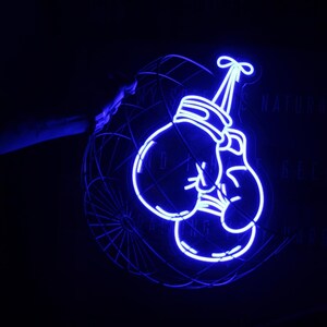 Boxing Gloves Neon Sign, LED Wall Art Boxing, LED Neon Lights, Gym Wall ...