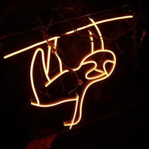 Sloth Neon Light, Sloth Decor, Animal Neon Sign Bedroom Decor, Sloth ...