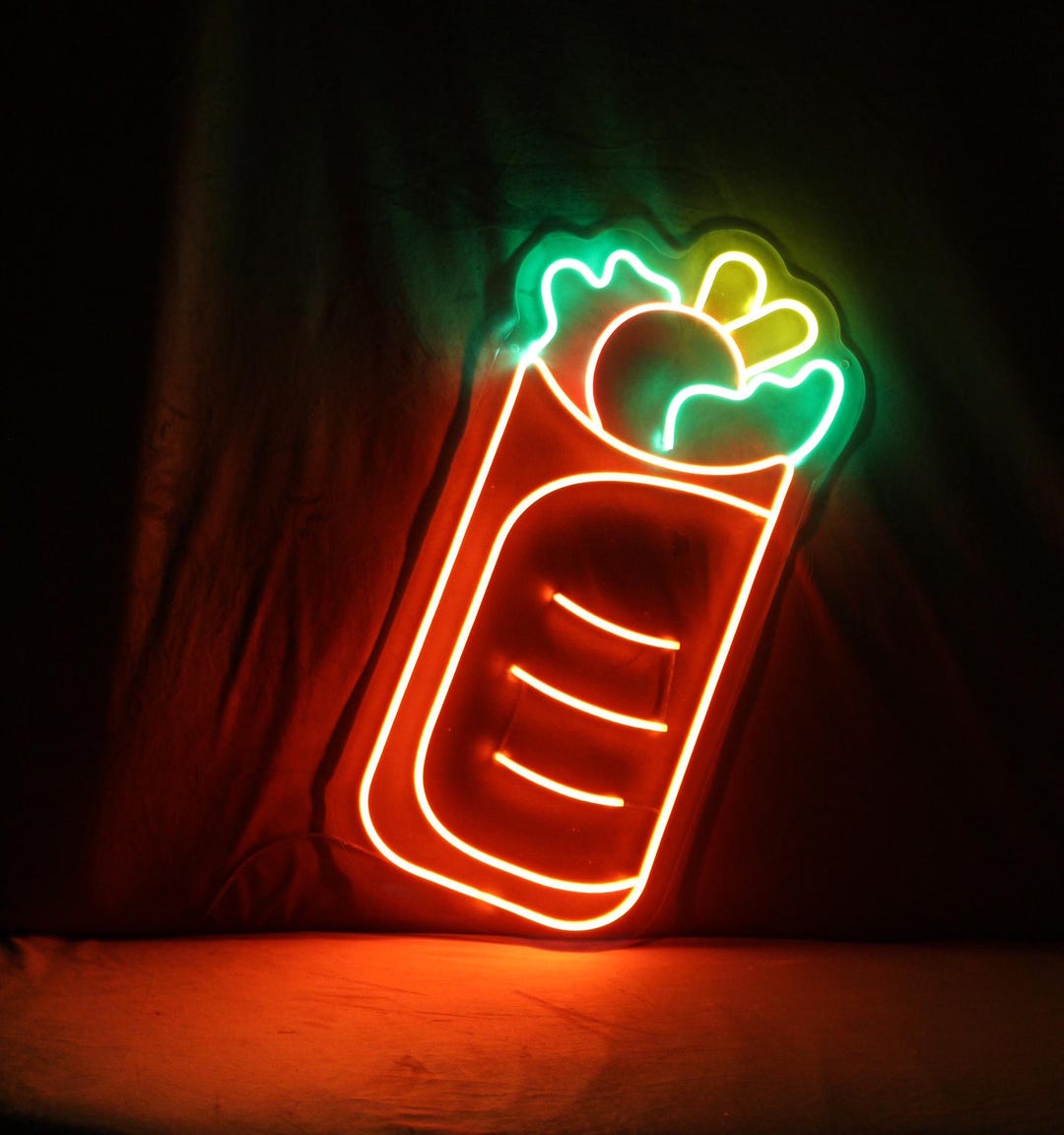 Shawarma Neon Sign, LED Wall Art for Restaurants, Food Stalls, or ...