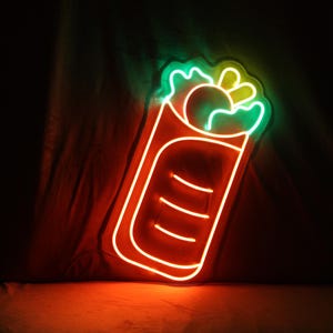 Shawarma Neon Sign, LED Wall Art for Restaurants, Food Stalls, or ...