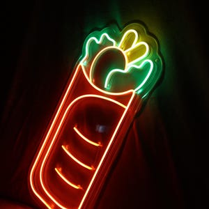 Shawarma Neon Sign, LED Wall Art for Restaurants, Food Stalls, or ...