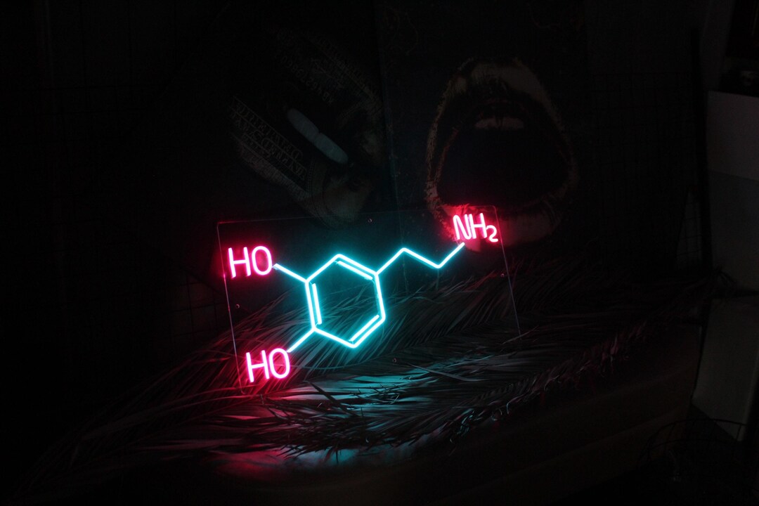 Neon Moleculel, Wall Led Sign, Dopamine Molecule Neon Sign for Hangings ...