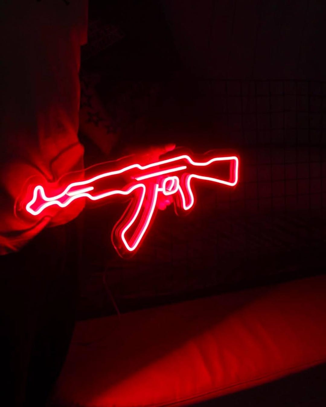 Gun Signs, Neon Sign LED Light, Gun Neon Wall Art, Personalized Armory ...