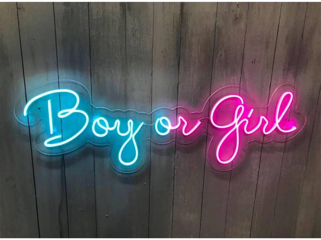 Boy or Girl Sign, Baby Reveal, Baby Neon Sign, Baby Shower, Baby Party ...