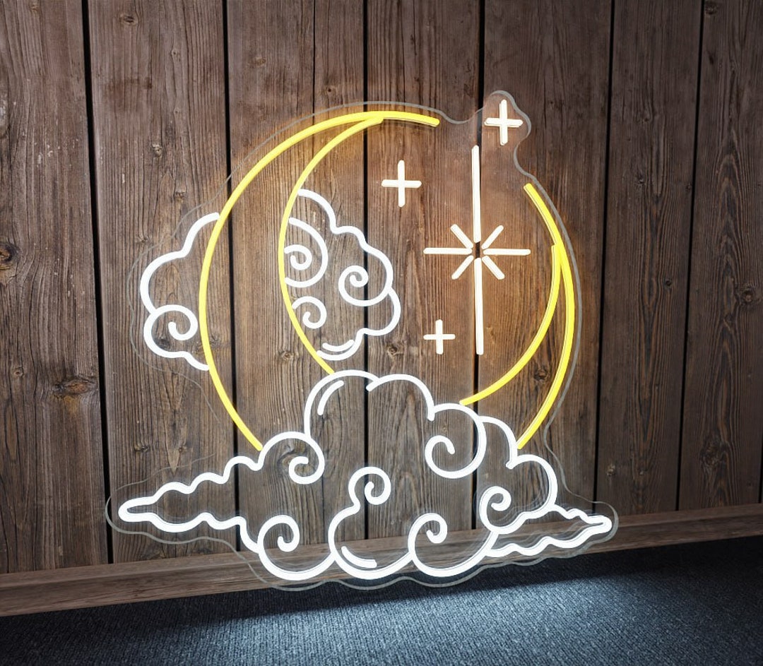 Moon Neon Light, Moon Led Wall Light, Moon Neon Sign, Nursery Neon ...
