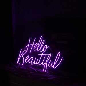 Hello Beautiful Neon Sign I LED Light Sign, Bedroom Decoration ...
