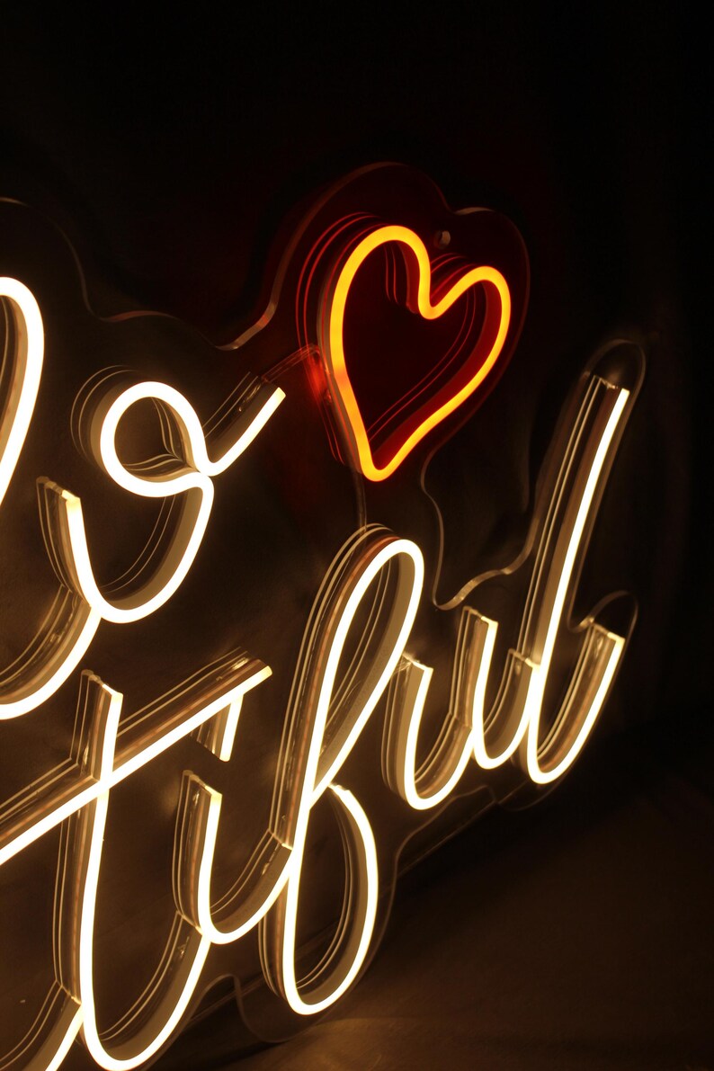 Hello Beautiful Sign, Neon Sign Salon Decor, Teen Girls Room Decor ...