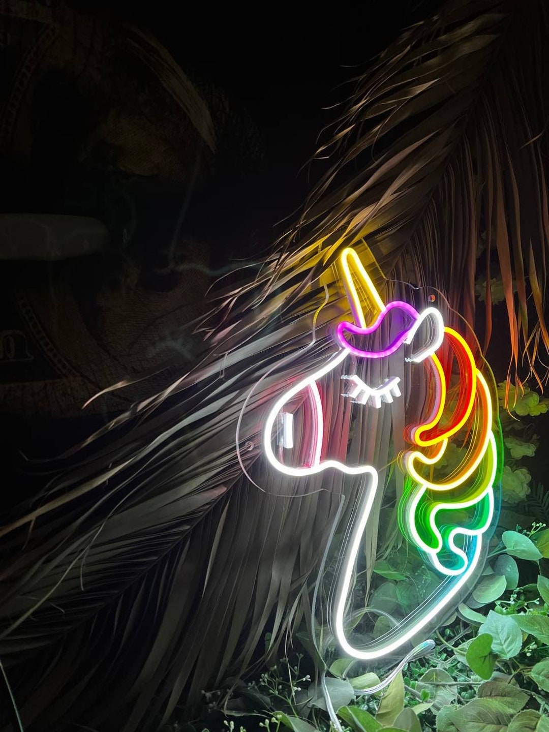 Rainbow Unicorn Neon Sign, Unicorn Neon Art, Unicorn Wall Art for Kids ...