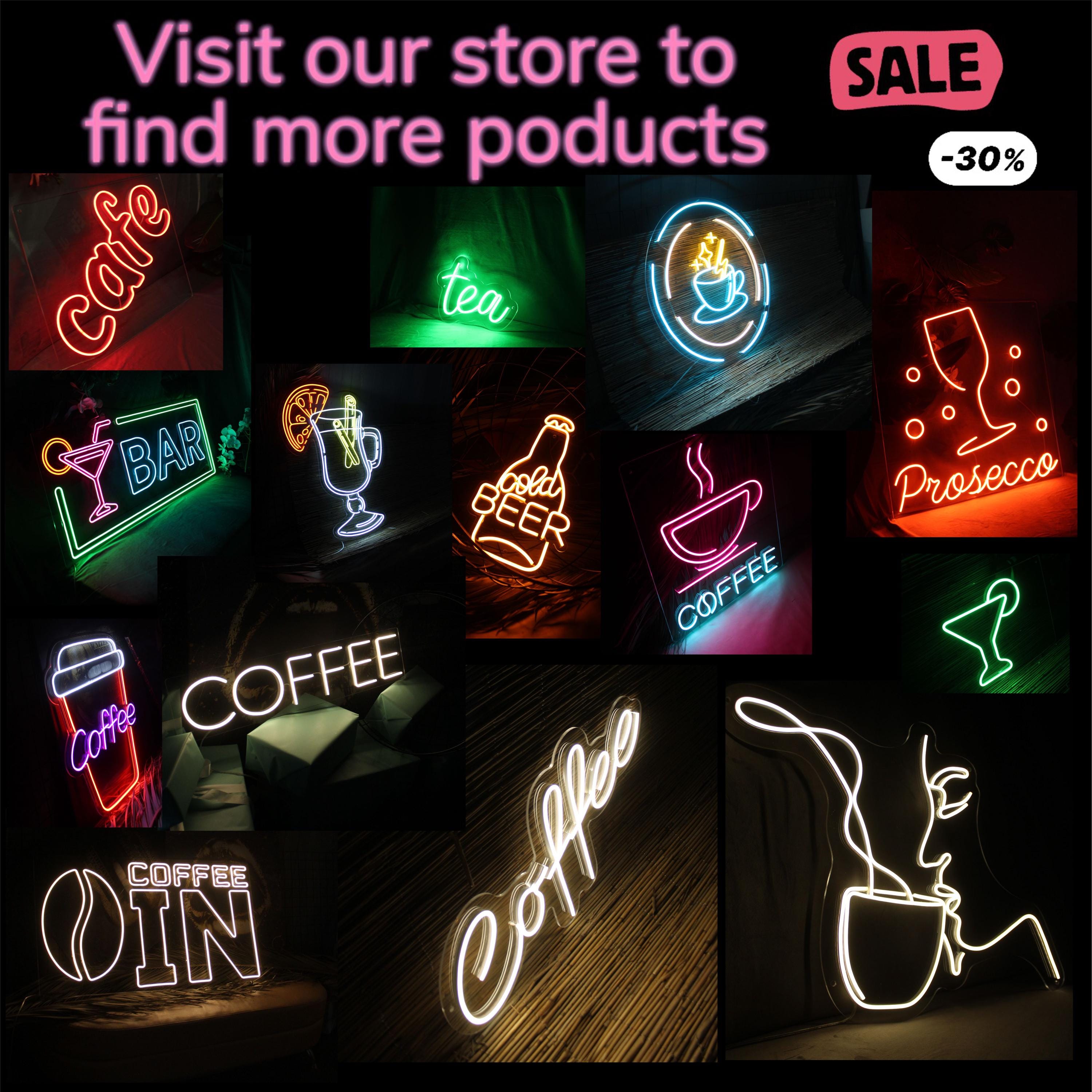 Heartbeat With Coffee Cup Neon Sign, Heartbeat With Coffee Cup Led Light, I Live for Coffee Neon ...