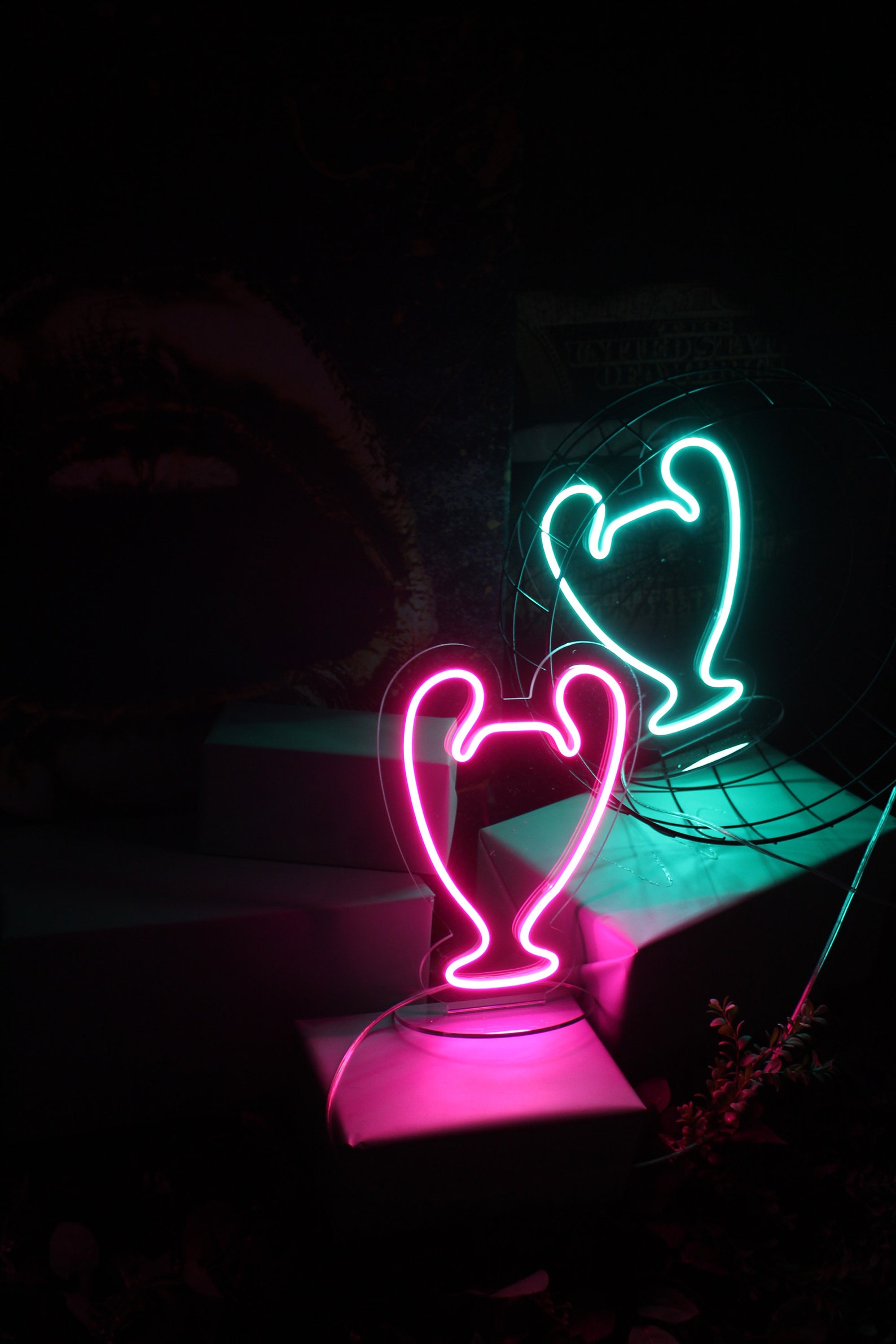 Champions League Cup Neon Sign, Boys Room Decor, Soccer Trophy LED ...