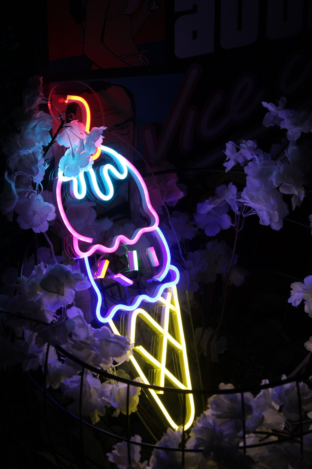 Ice Cream Neon Light I Ice Cream Neon Light Art I Ice Cream Shop Decor ...