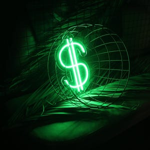 Dollar Neon Sign, Dollar Neon Art, Money Symbol Light, Money Neon Sign ...