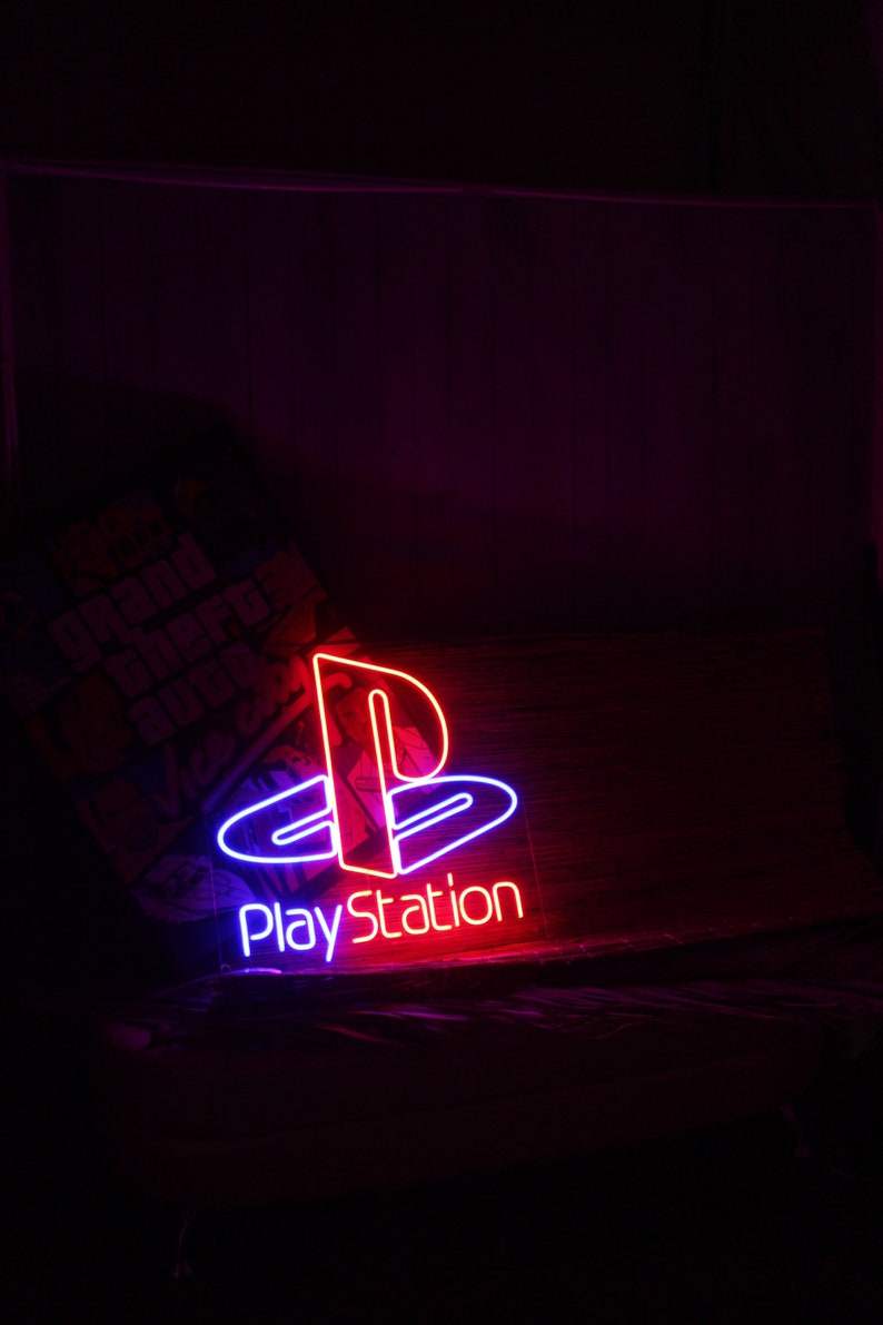 Custom Playstation Neon Sign Neon Signs for Gamers Custom Gamer Logo ...