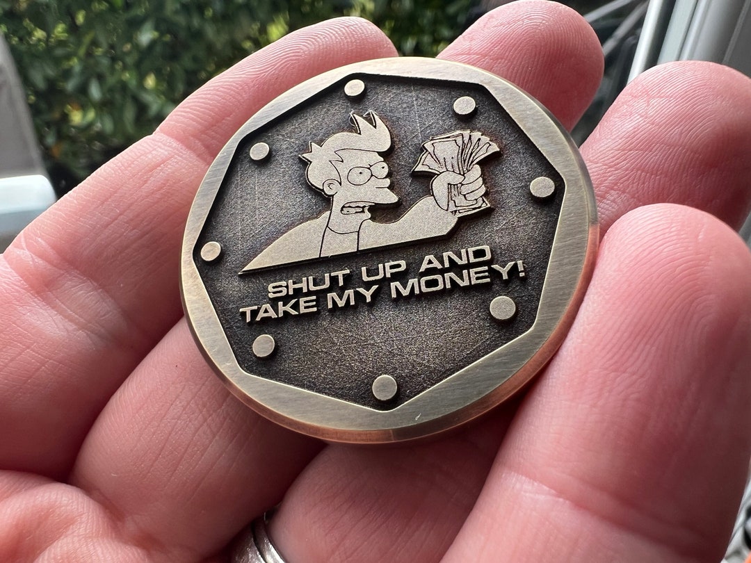FRY MEME / FUNNY / Haptic Coin / Fidget / Worry Coin / Brass / Sensory ...