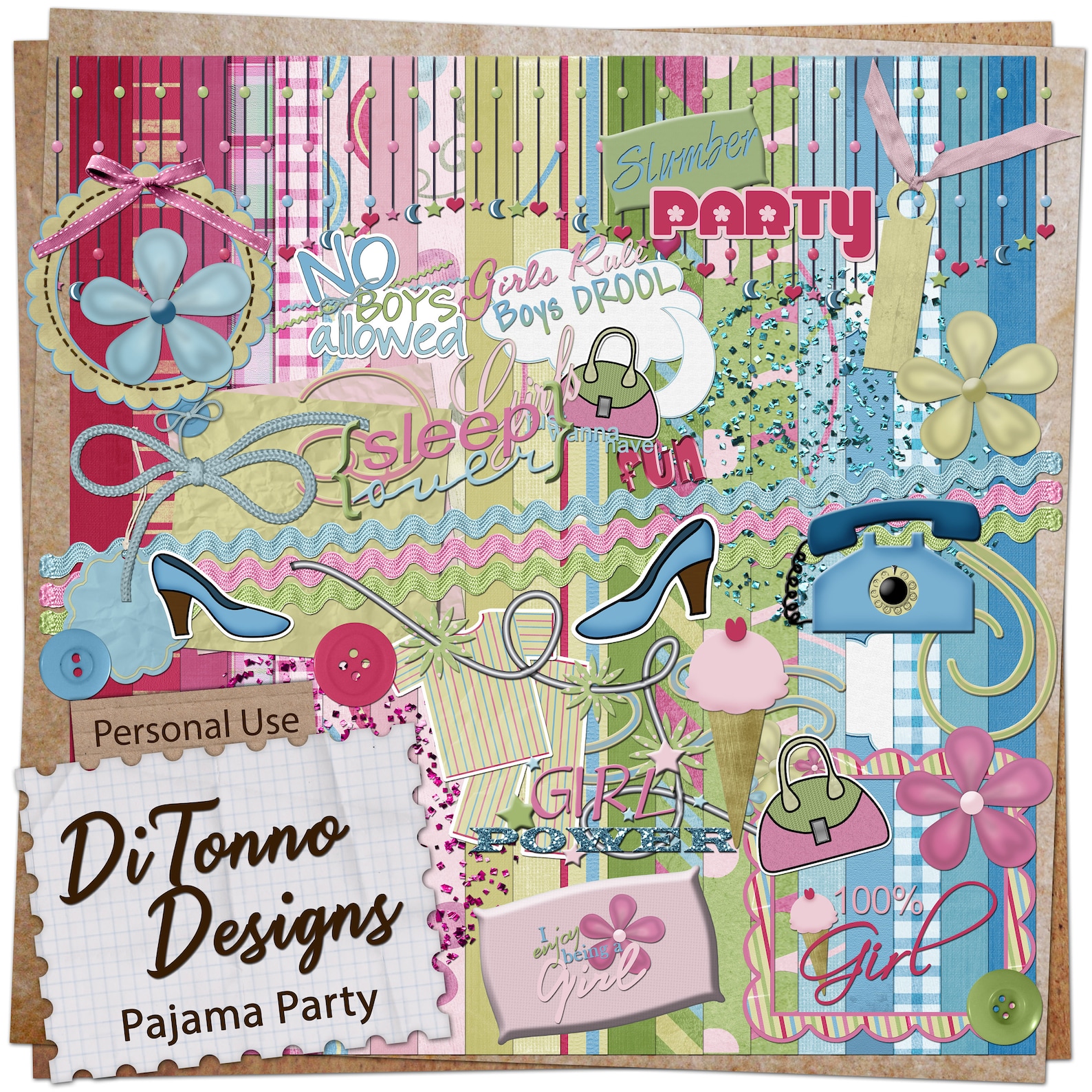 Digital Scrapbook Kit 12x12 | Print Ready Electronic Files - Background ...