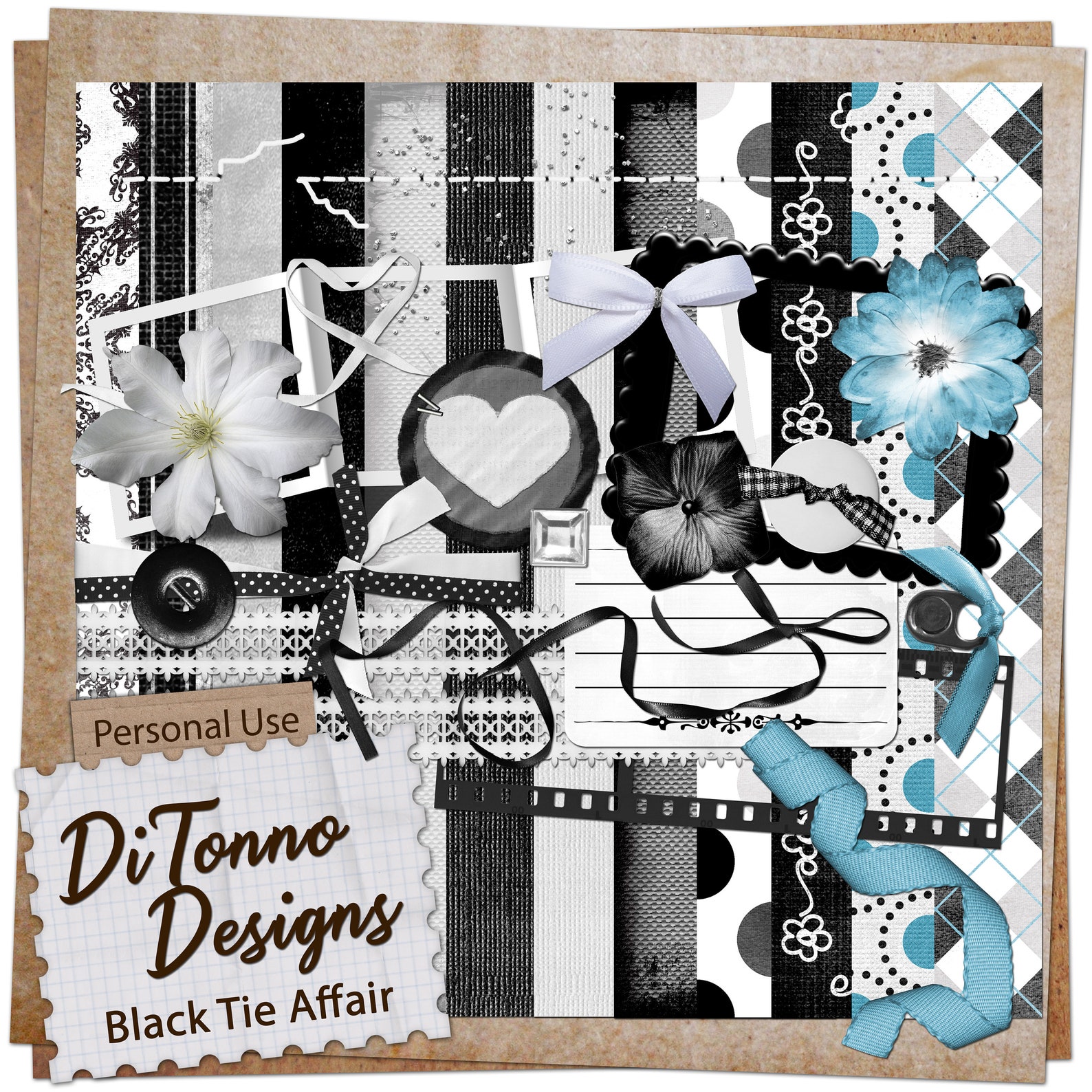Digital Scrapbook Kit 12x12 | Print Ready Electronic Files - Background ...