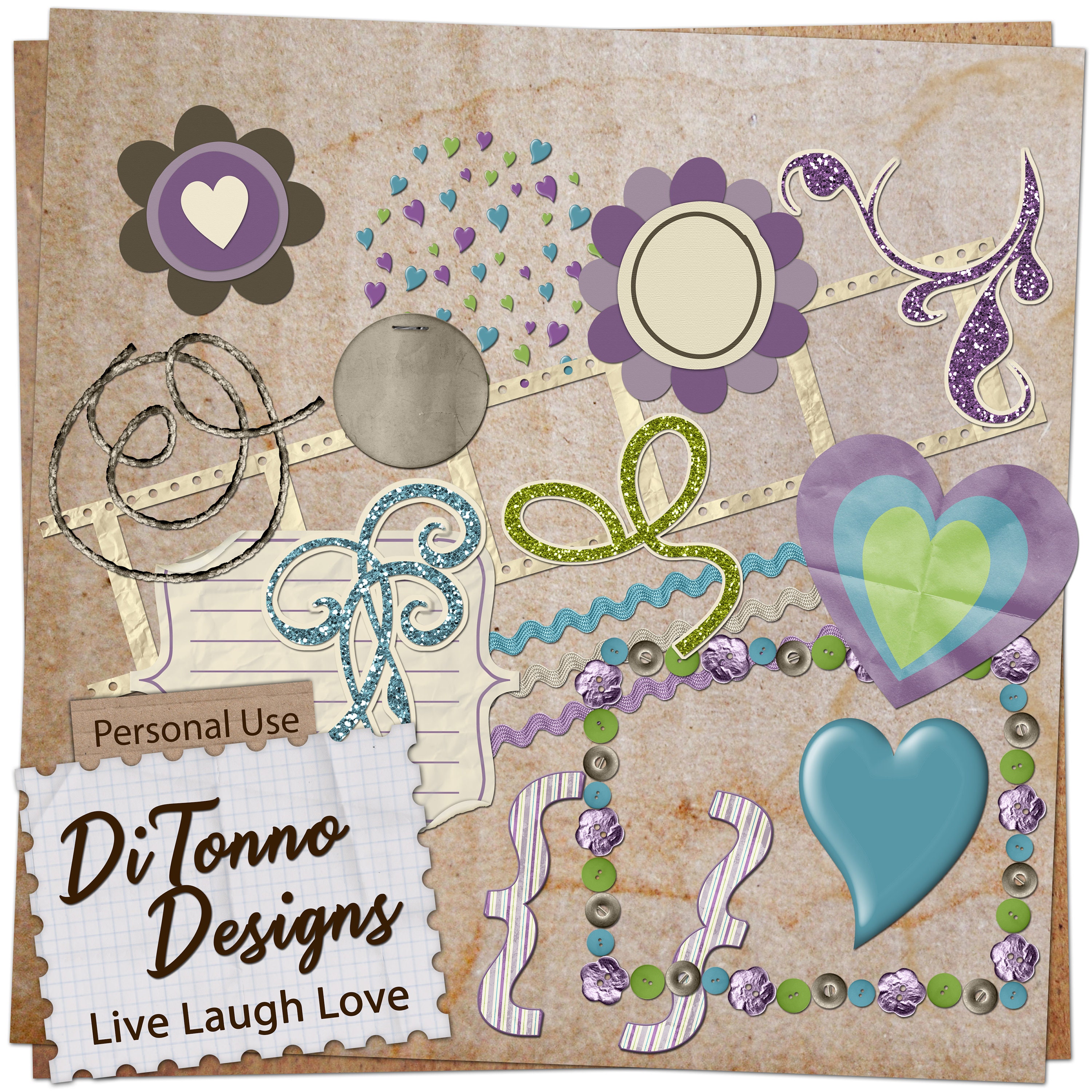 Digital Scrapbook Kit 12x12 | Print Ready Electronic Files - Background ...