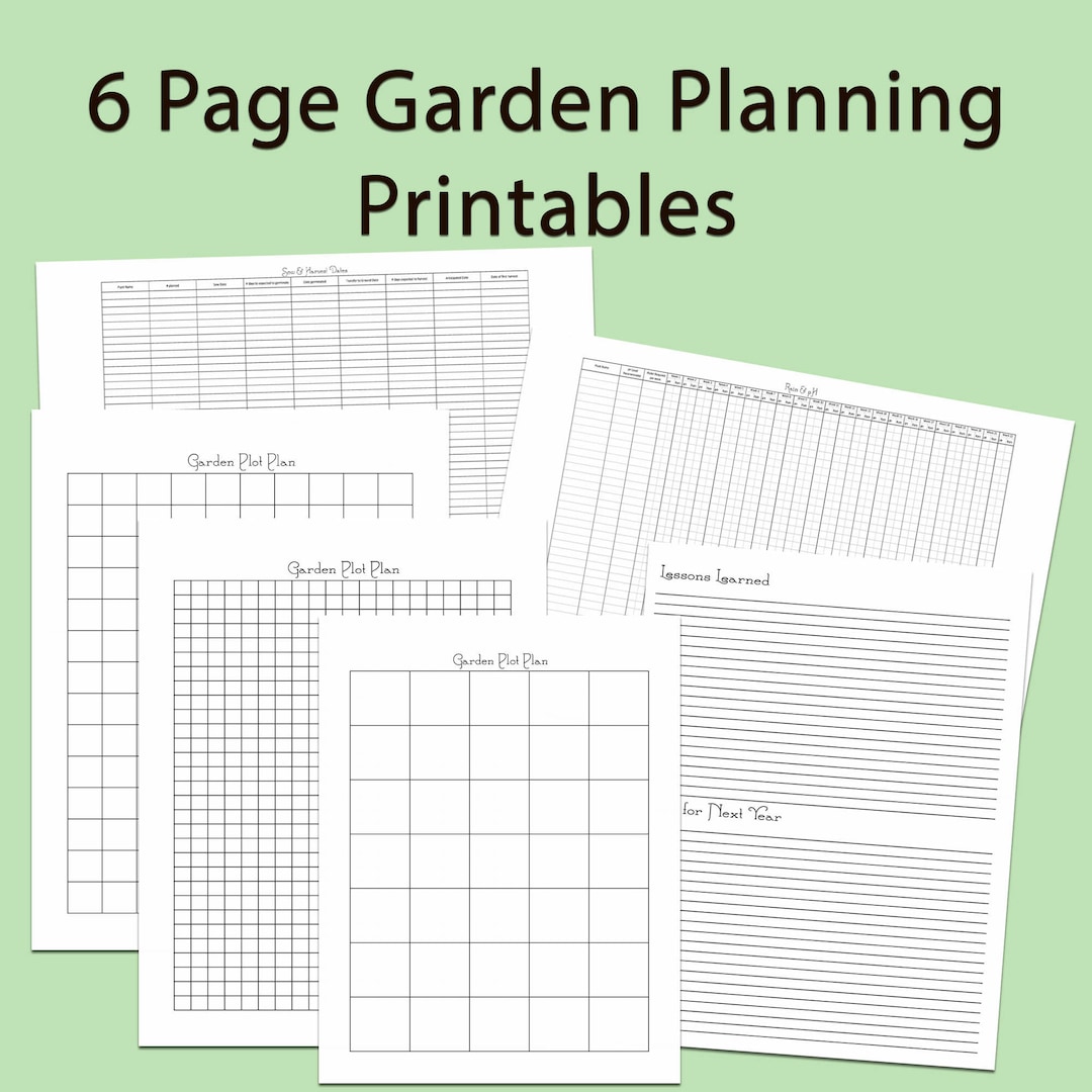 Garden Planning Printable Pages | Template Reusable Worksheet for ...