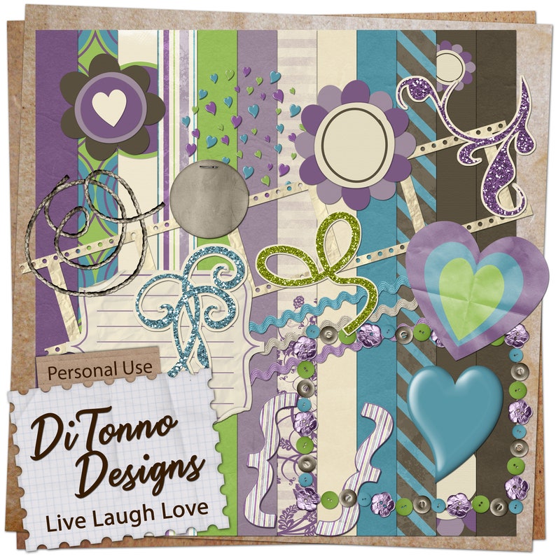 Digital Scrapbook Kit 12x12 | Print Ready Electronic Files - Background ...