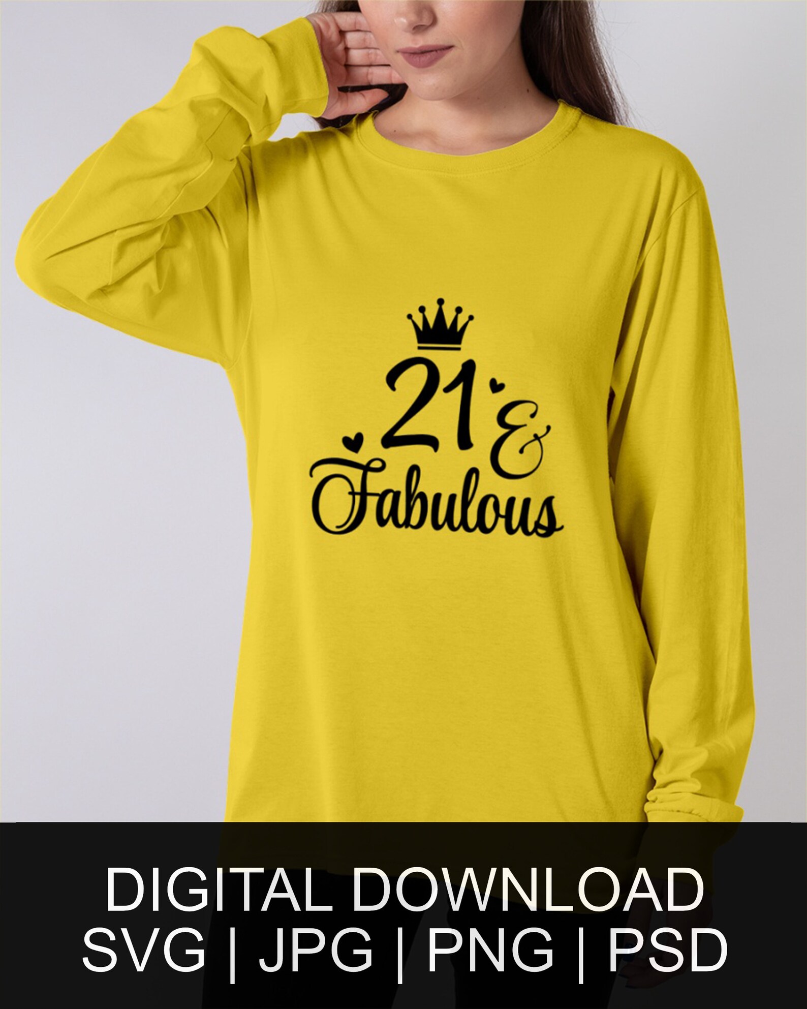 21 & Fabulous Svg Png Jpg Psd Digital Download 21st - Etsy