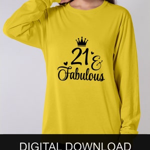21 & Fabulous Svg Png Jpg Psd Digital Download 21st - Etsy